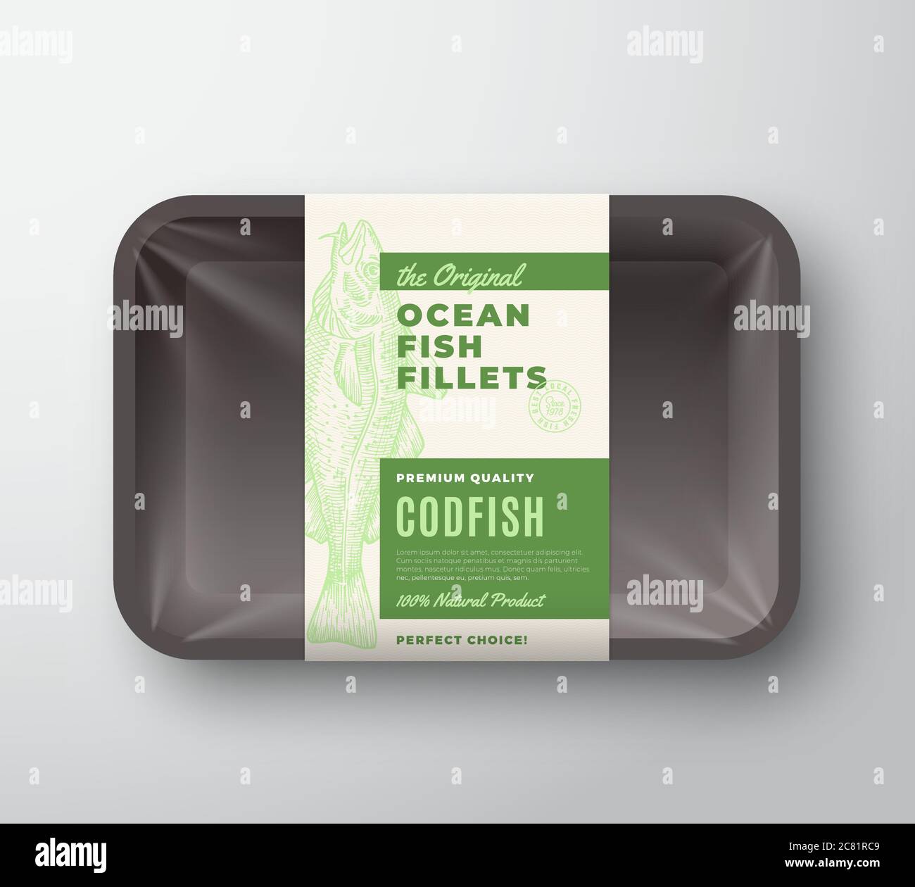 The Original Fish Fillets Abstract Vector Packaging Design Label on ...