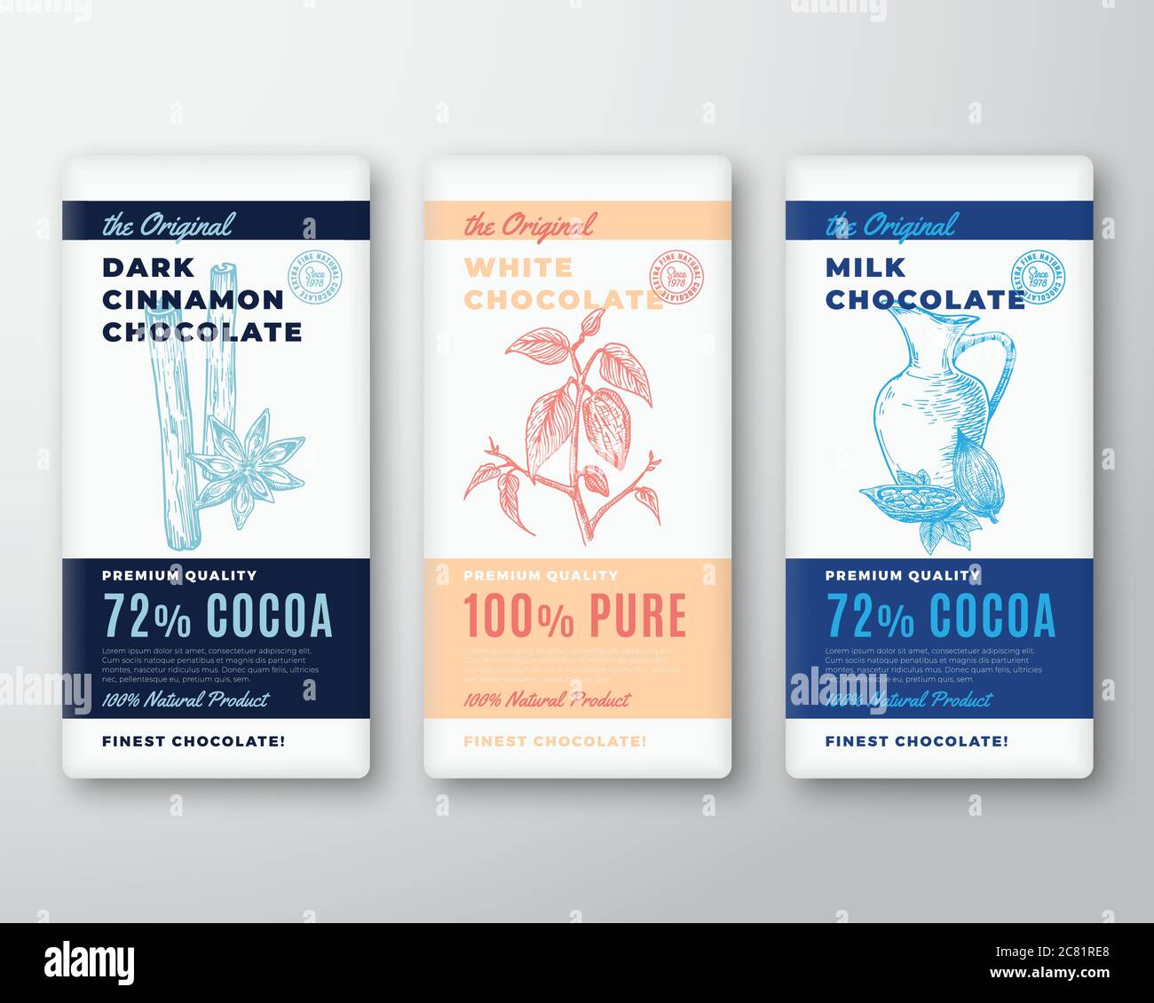 The Original Finest Chocolate Abstract Vector Packaging Design Label ...