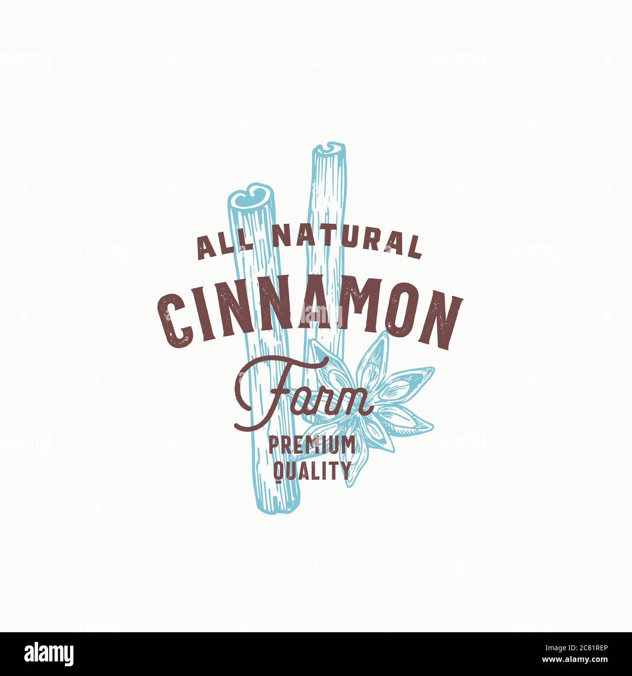 Cinnamon Spice Farm Abstract Vector Sign, Symbol or Logo Template. Hand ...