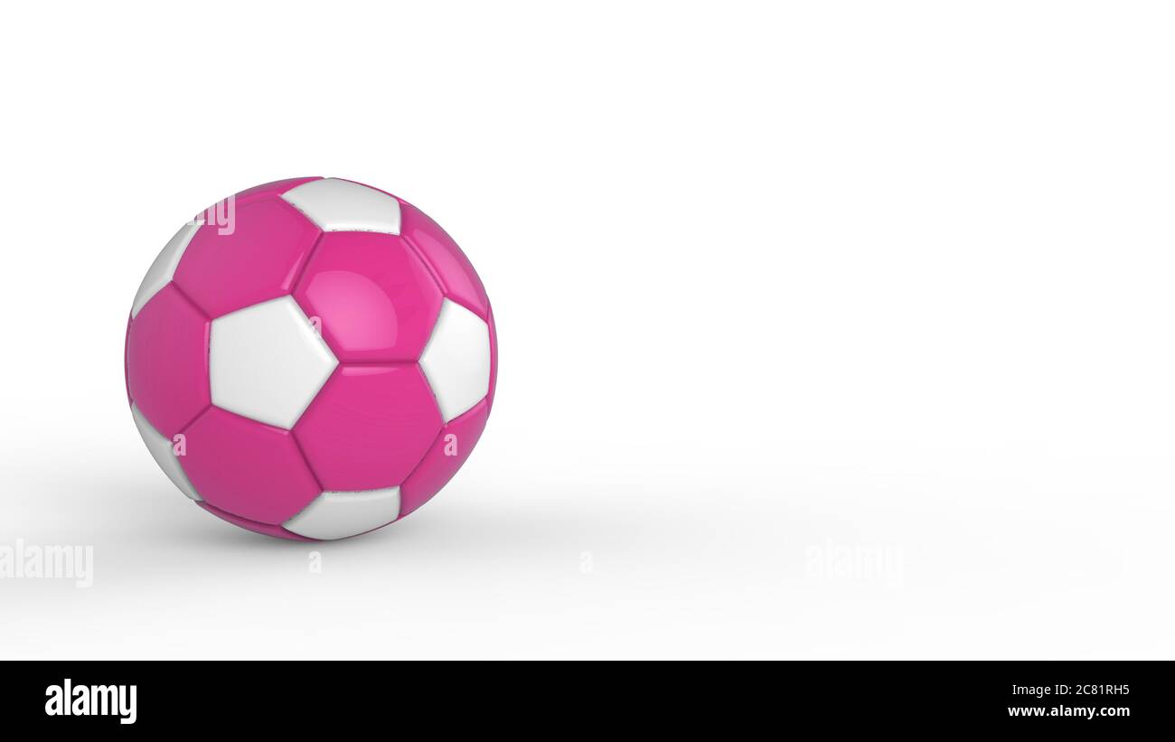 pink soccer plastic leather metal fabric ball isolated on black ...