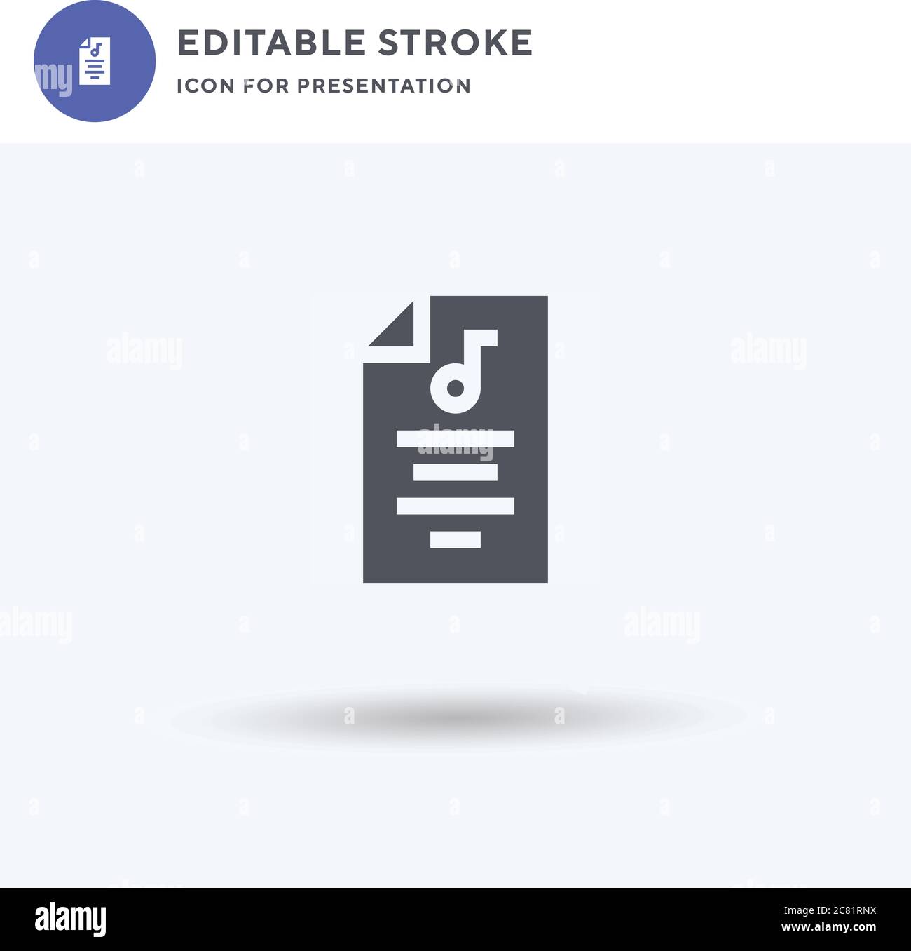 Sheet Music icon vector, filled flat sign, solid pictogram isolated on ...