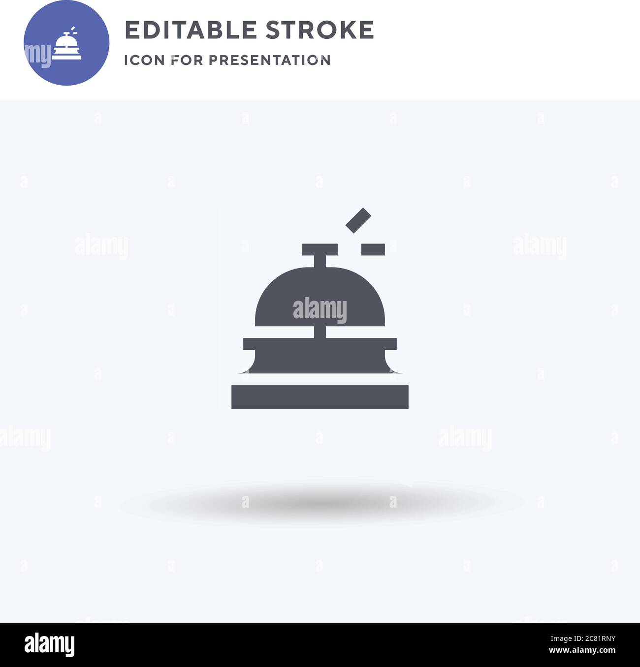 Hotel Bell icon vector, filled flat sign, solid pictogram isolated on ...