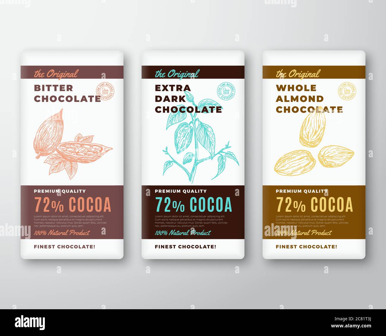 The Original Finest Chocolate Abstract Vector Packaging Design Label ...