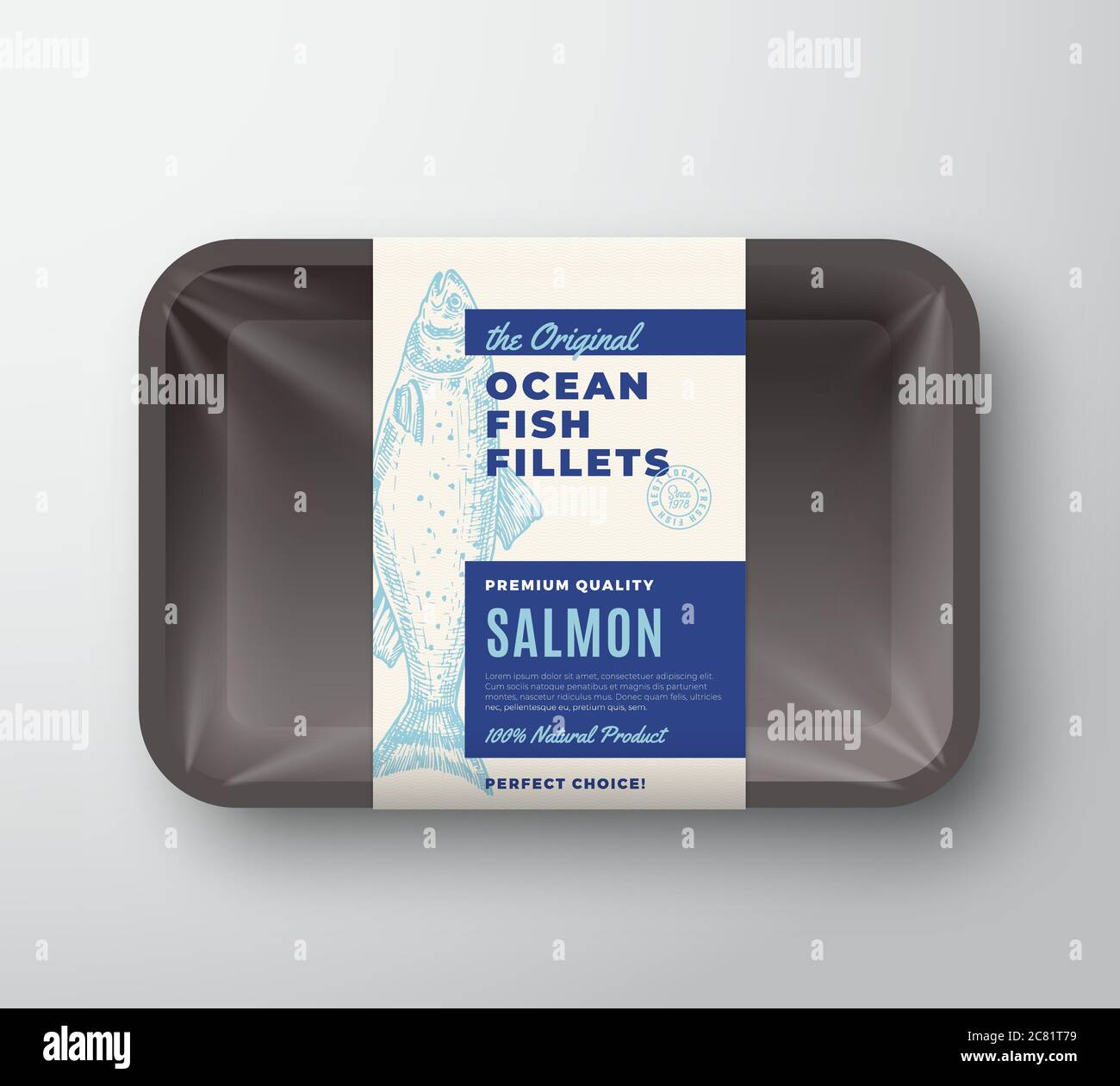 The Original Fish Fillets Abstract Vector Packaging Design Label on ...