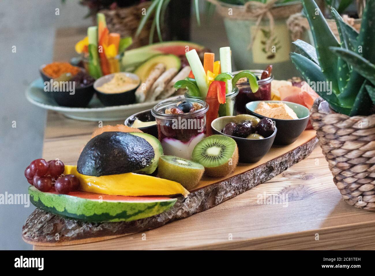 Delicious and various delicacies with veggies and fruits Stock Photo ...