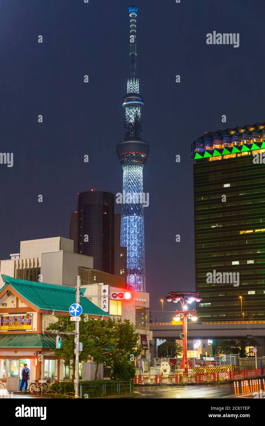 Night view of the Tokyo Skytree; Tokyo, Kanto, Japan Stock Photo - Alamy