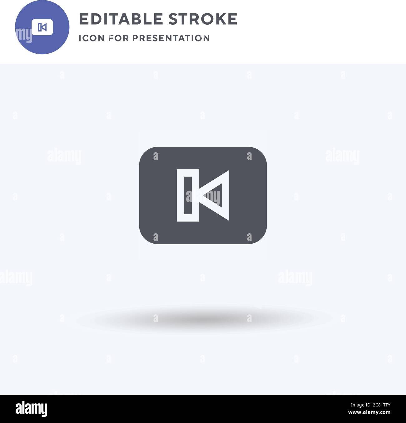 Skip icon vector, filled flat sign, solid pictogram isolated on white ...