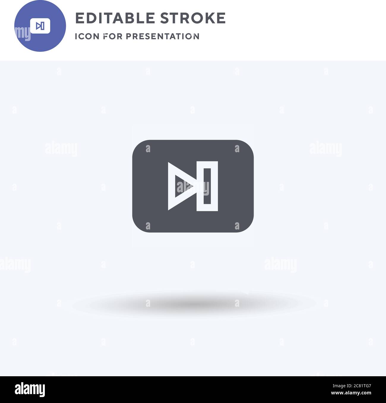 Skip Button icon vector, filled flat sign, solid pictogram isolated on ...