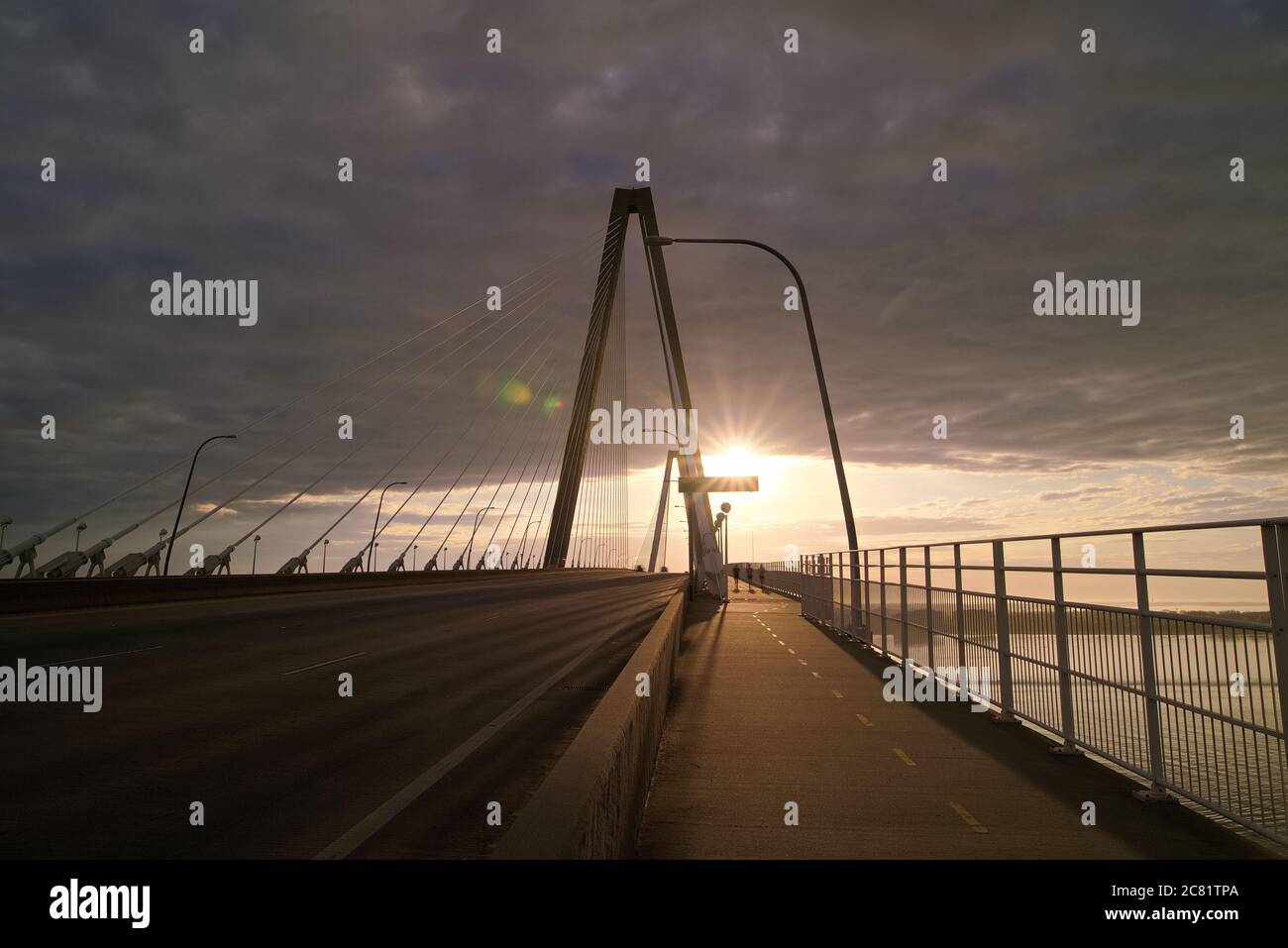 Charleston Ravenel Bridge Sunset High Resolution Stock Photography and ...