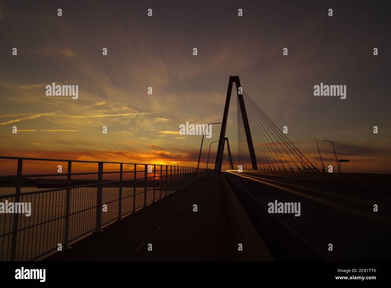 Charleston Ravenel Bridge Sunset High Resolution Stock Photography and ...