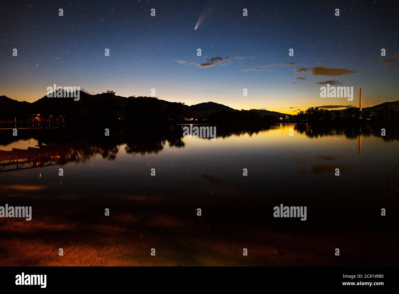 Comet NEOWISE over Franz Lake; Salida; Colorado; USA Stock Photo - Alamy