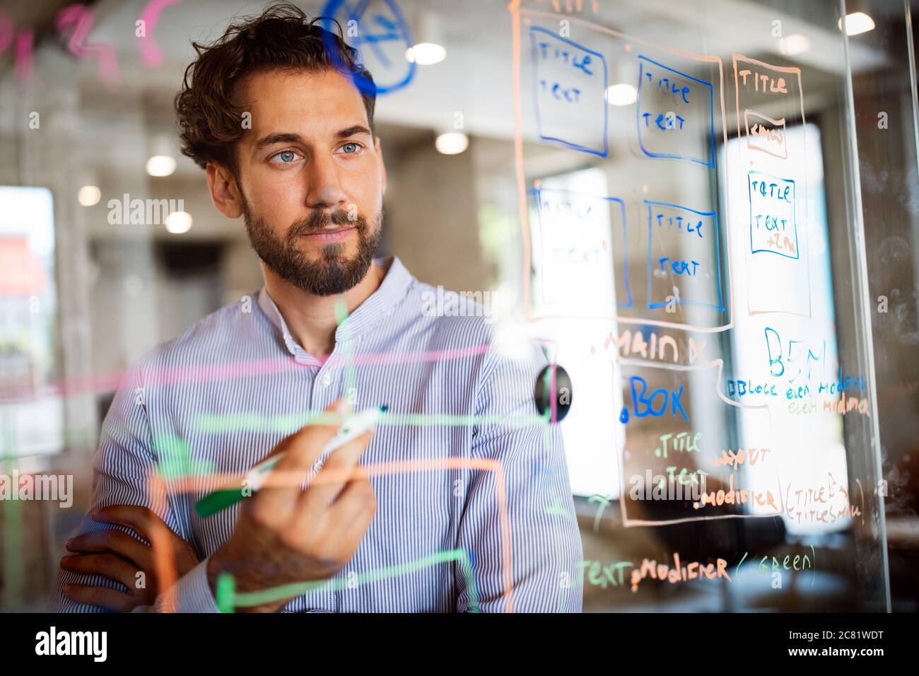 Technology software business office programming people concept Stock ...