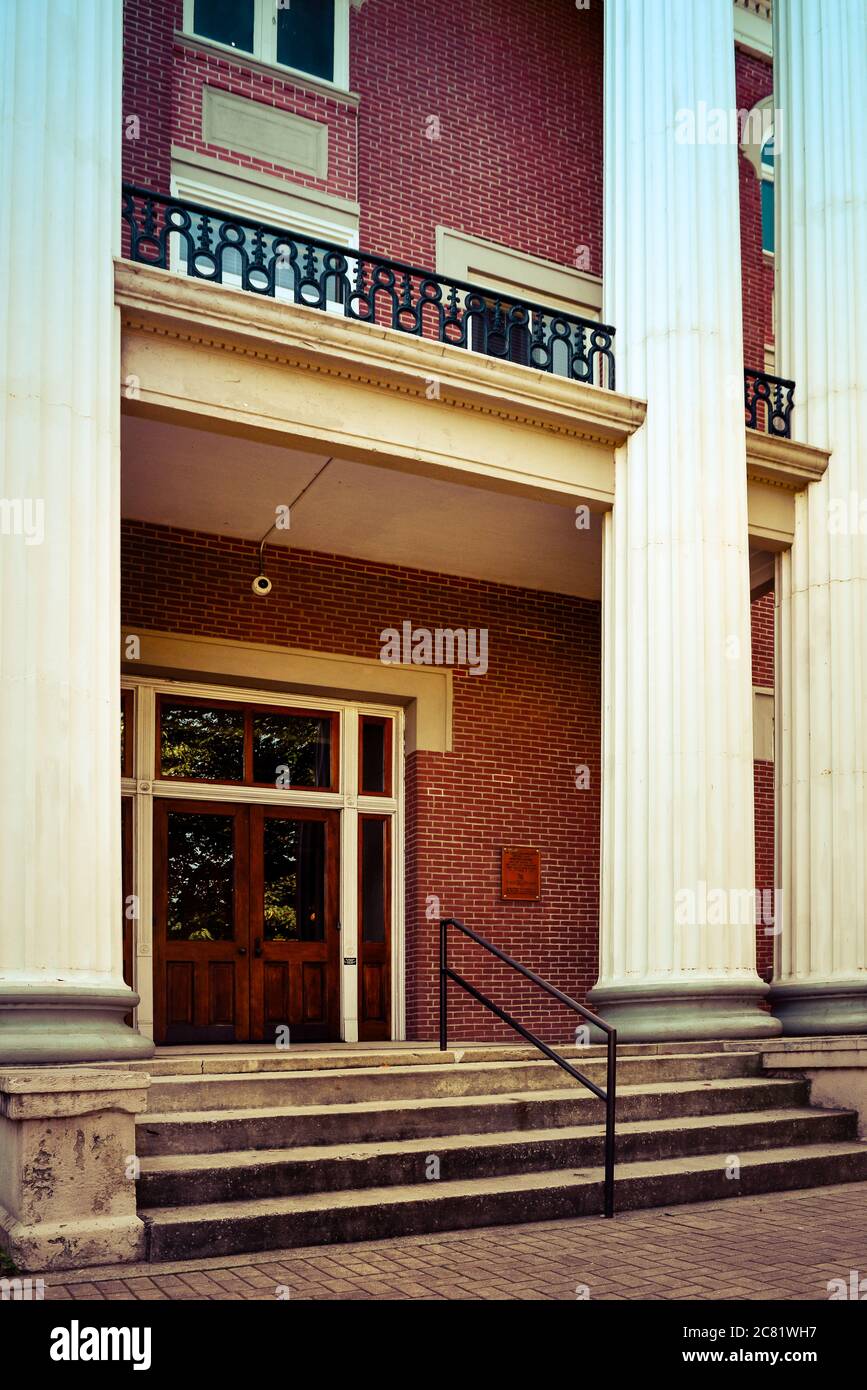 Columns of the Greek Revival architecture of the historical Rutherford ...