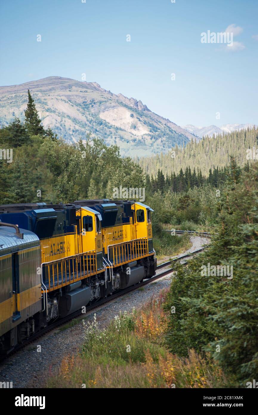 View From The Observation Deck Of The Alaska Railroad Train Riding ...