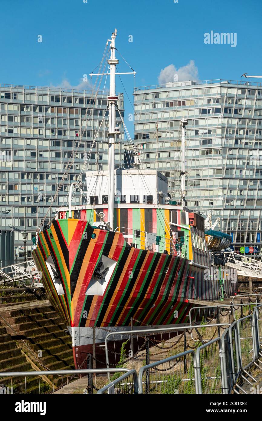 The Dazzle Ship Edmund Gardner in Canning Dock, Liverpool. First dry ...