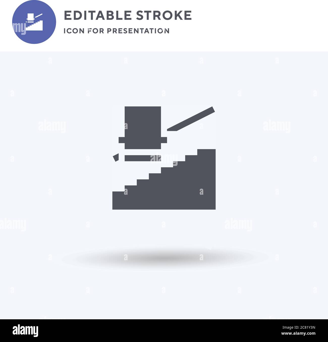 Staircase icon vector, filled flat sign, solid pictogram isolated on ...