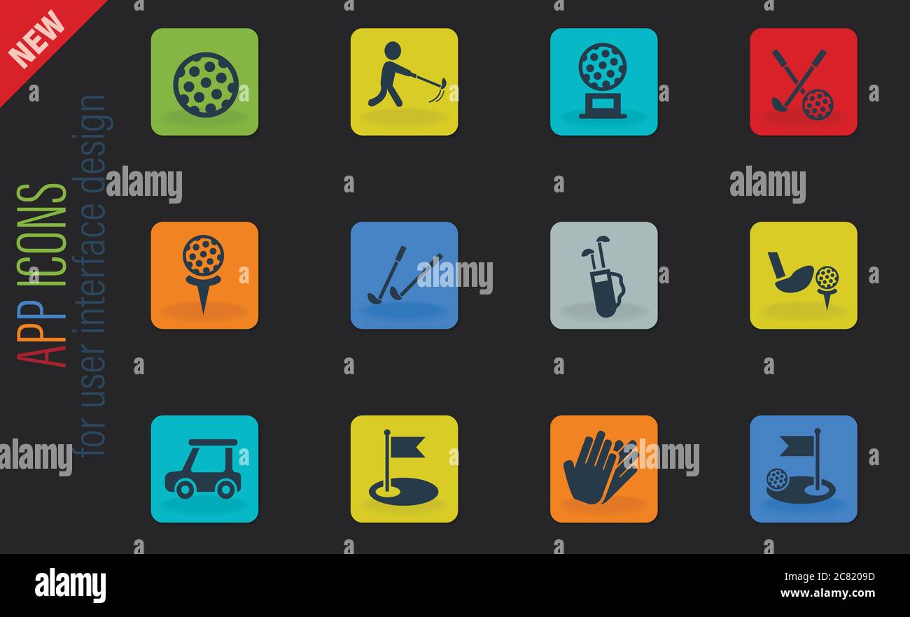 golf icon set Stock Vector Image & Art - Alamy