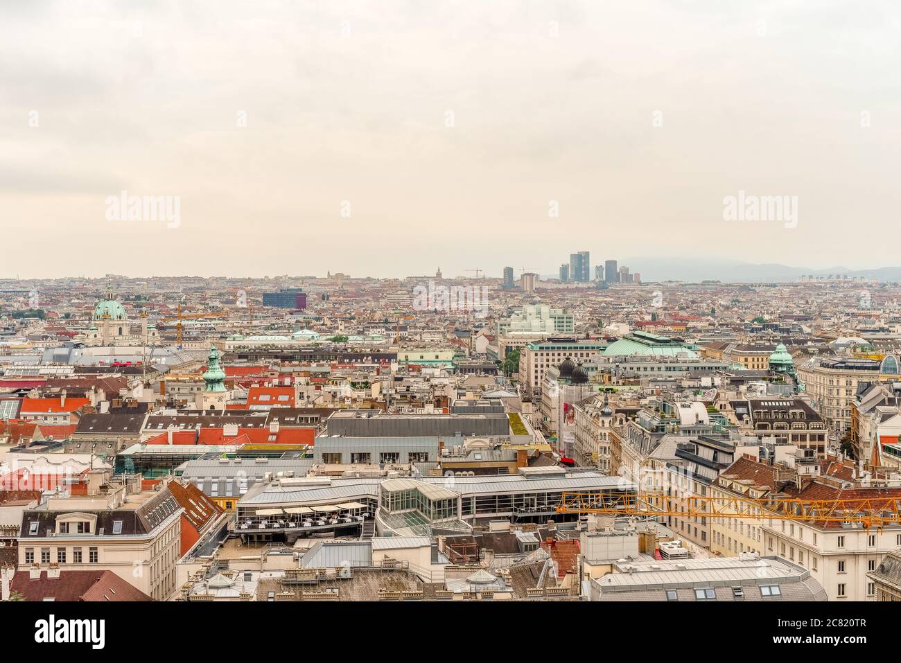 Vienna panorama view from St. Stephan's cathedral Austria Stock Photo ...