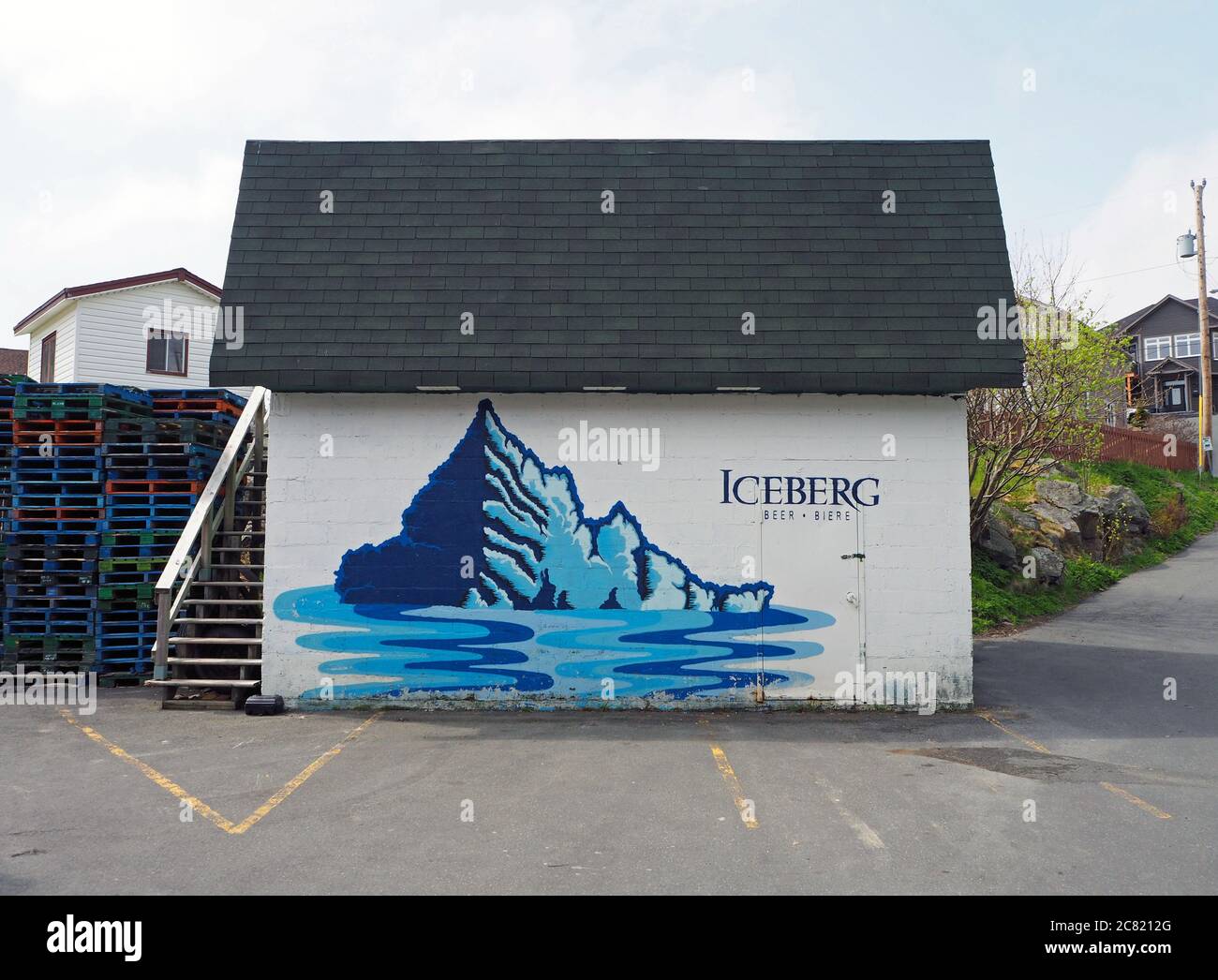 Iceberg Beer mural, Quidi Vidi, St Johns, Newfoundland, Canada Stock ...