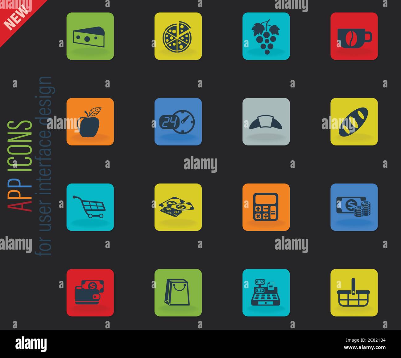 grocery store icon set Stock Vector Image & Art - Alamy