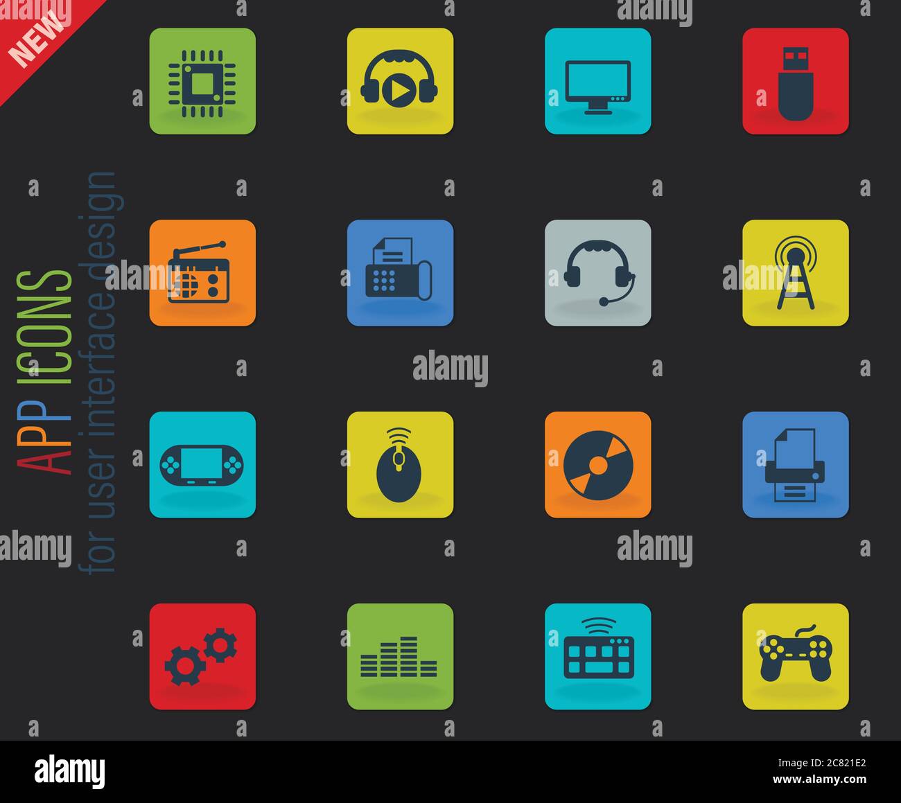 hi tech icon set Stock Vector Image & Art - Alamy