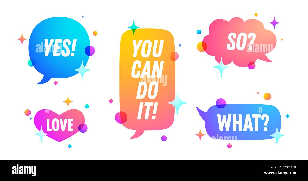 Speech bubble. Set of chat message Stock Vector Image & Art - Alamy