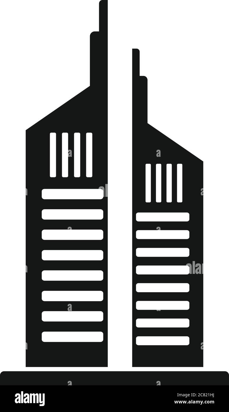 Famous Dubai building icon. Simple illustration of famous Dubai ...