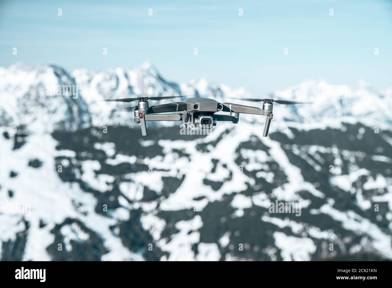 Drone shot mountains flying snow hi-res stock photography and images ...