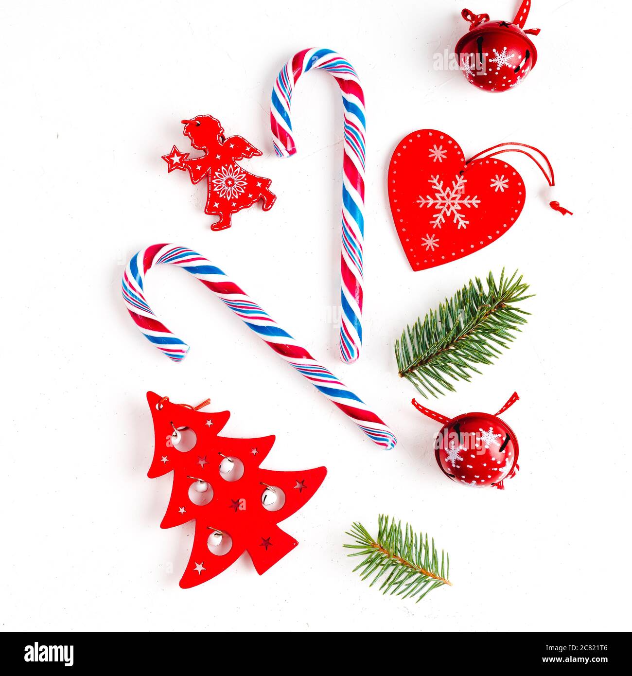 Merry christmas red flatlay Cut Out Stock Images & Pictures - Alamy
