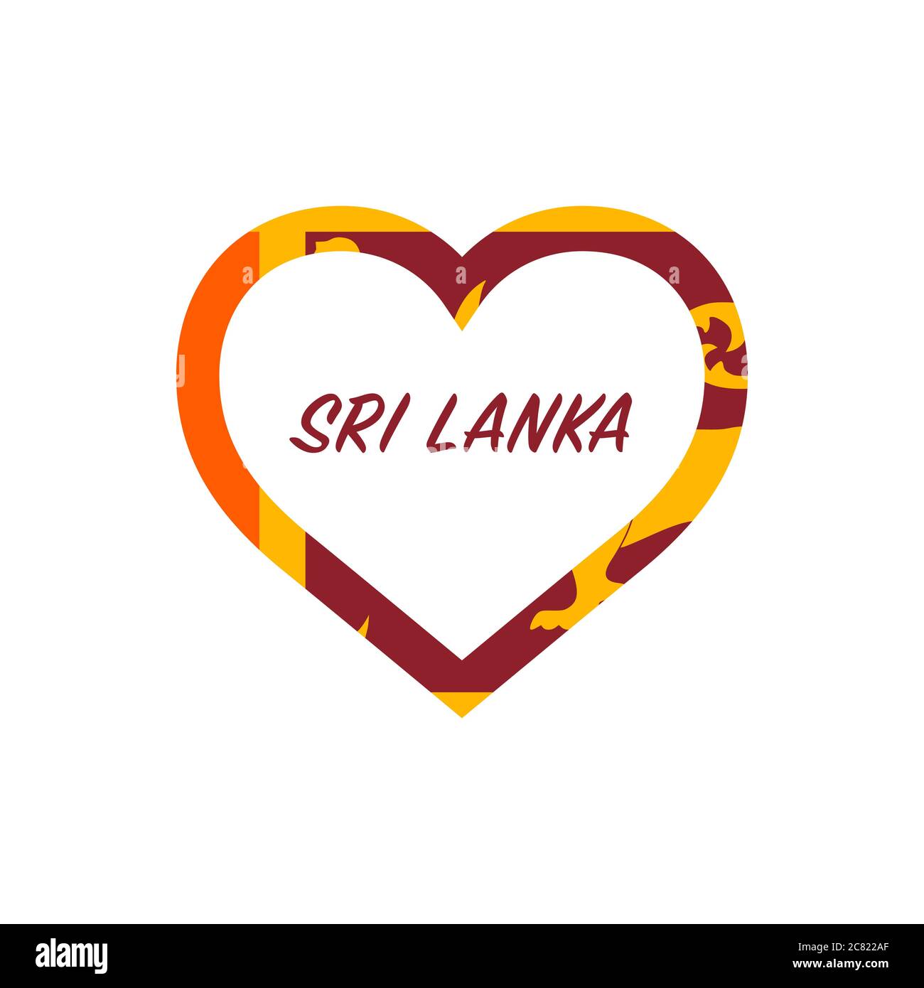 Sri Lanka flag in heart. I love my country. sign. Stock vector ...