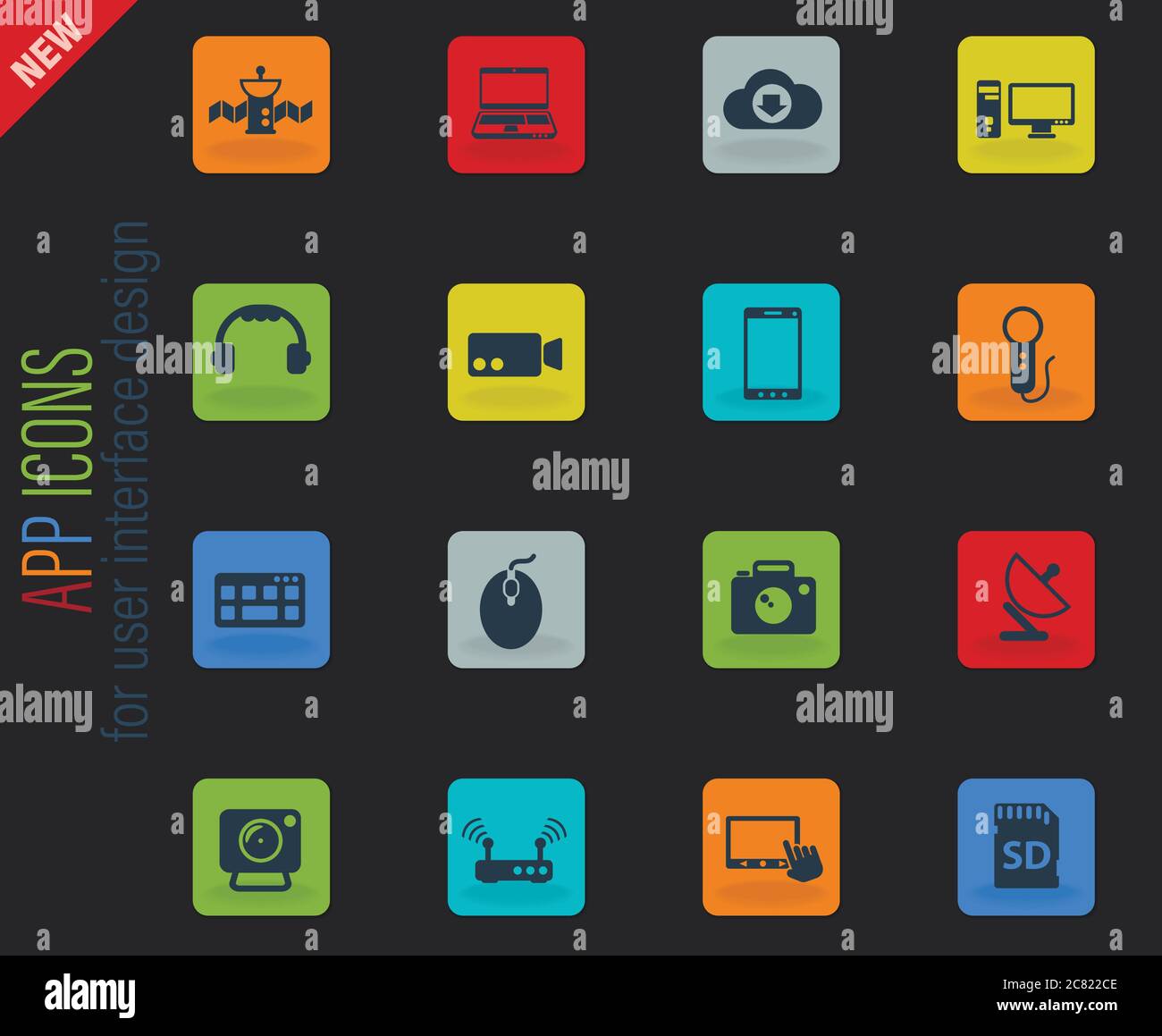 hi tech icon set Stock Vector Image & Art - Alamy