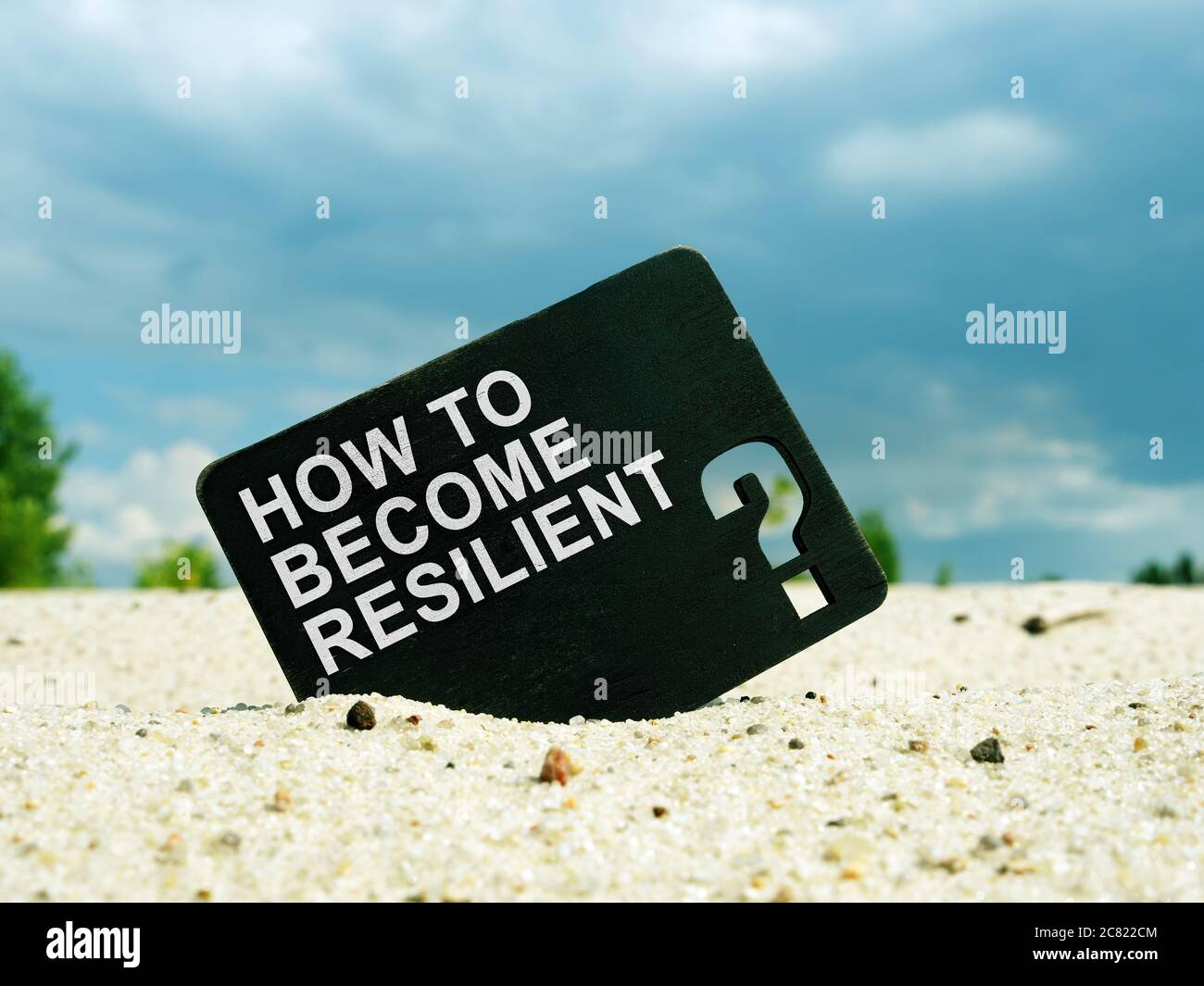 How to Become Resilient words on black plate. Resilience concept Stock ...