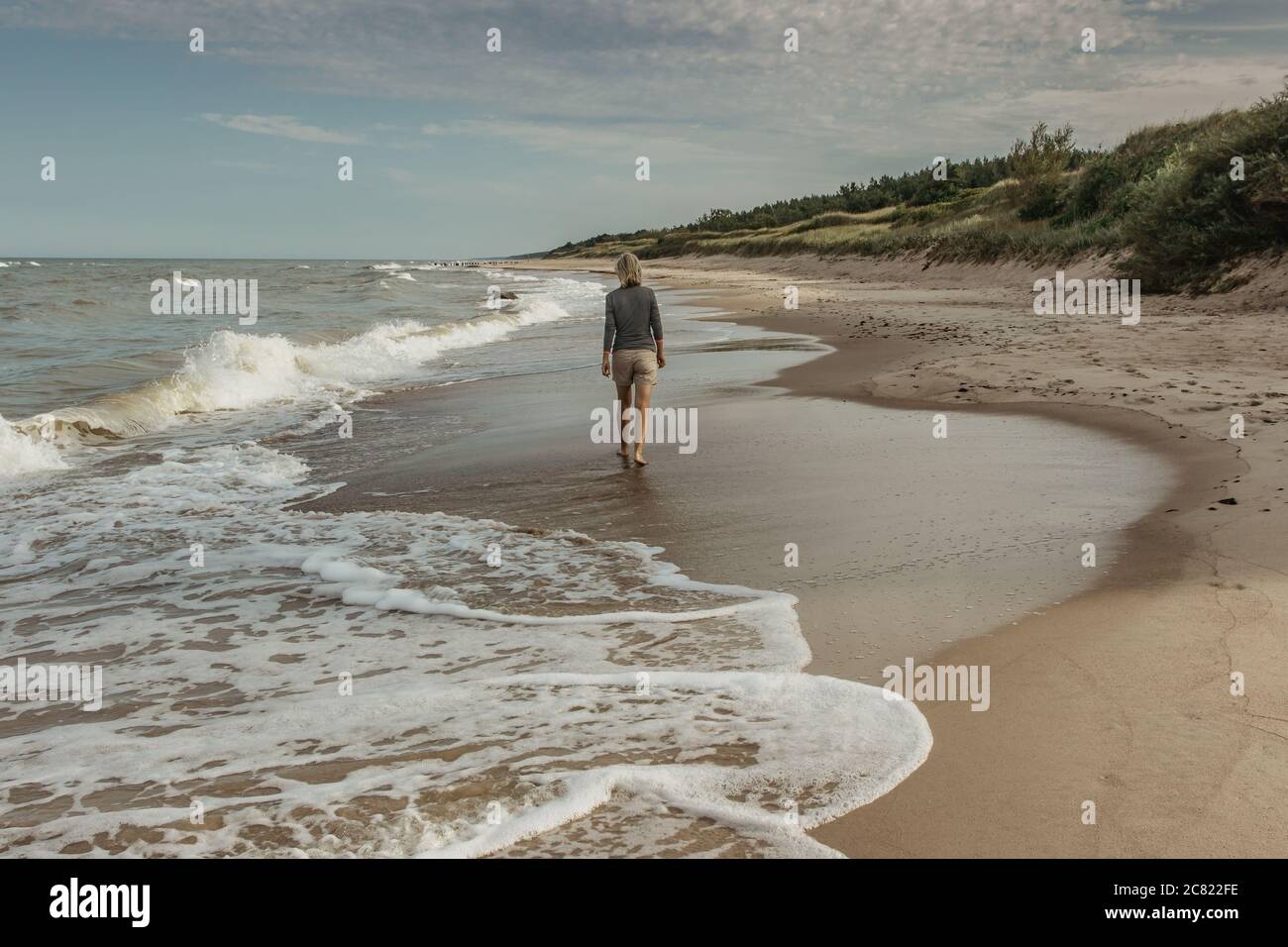 Sandy beach and the sea hi-res stock photography and images - Alamy
