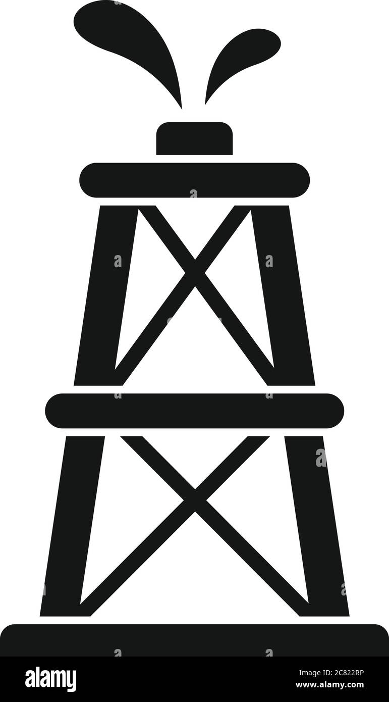 Oil tower icon. Simple illustration of oil tower vector icon for web ...