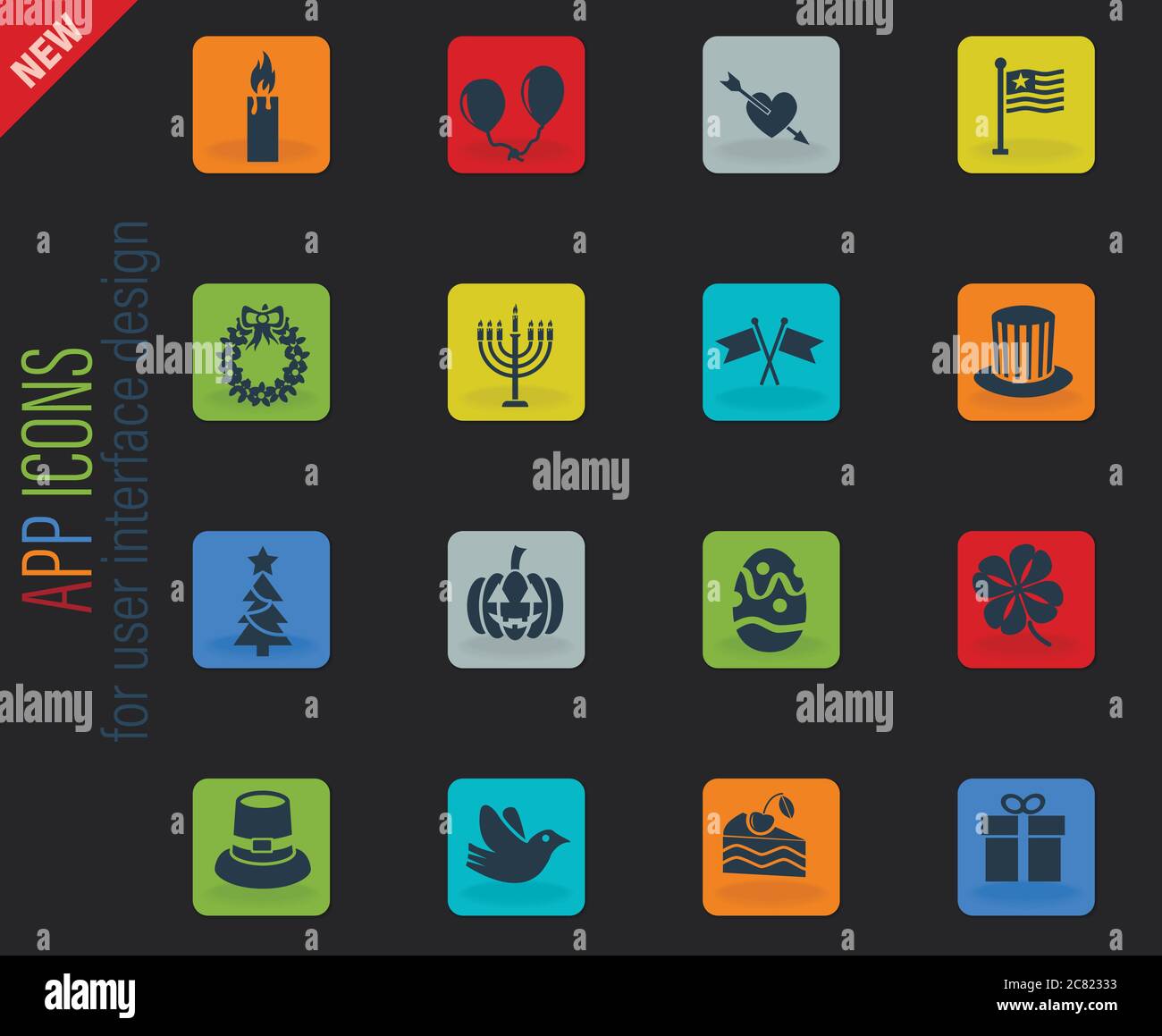 holidays icon set Stock Vector Image & Art - Alamy