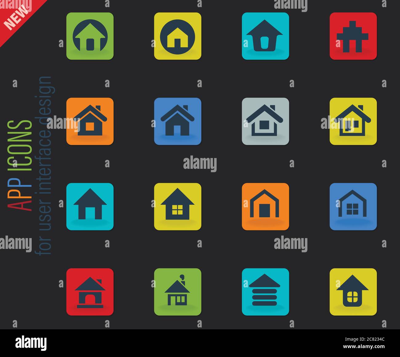 Home icon set Stock Vector Image & Art - Alamy