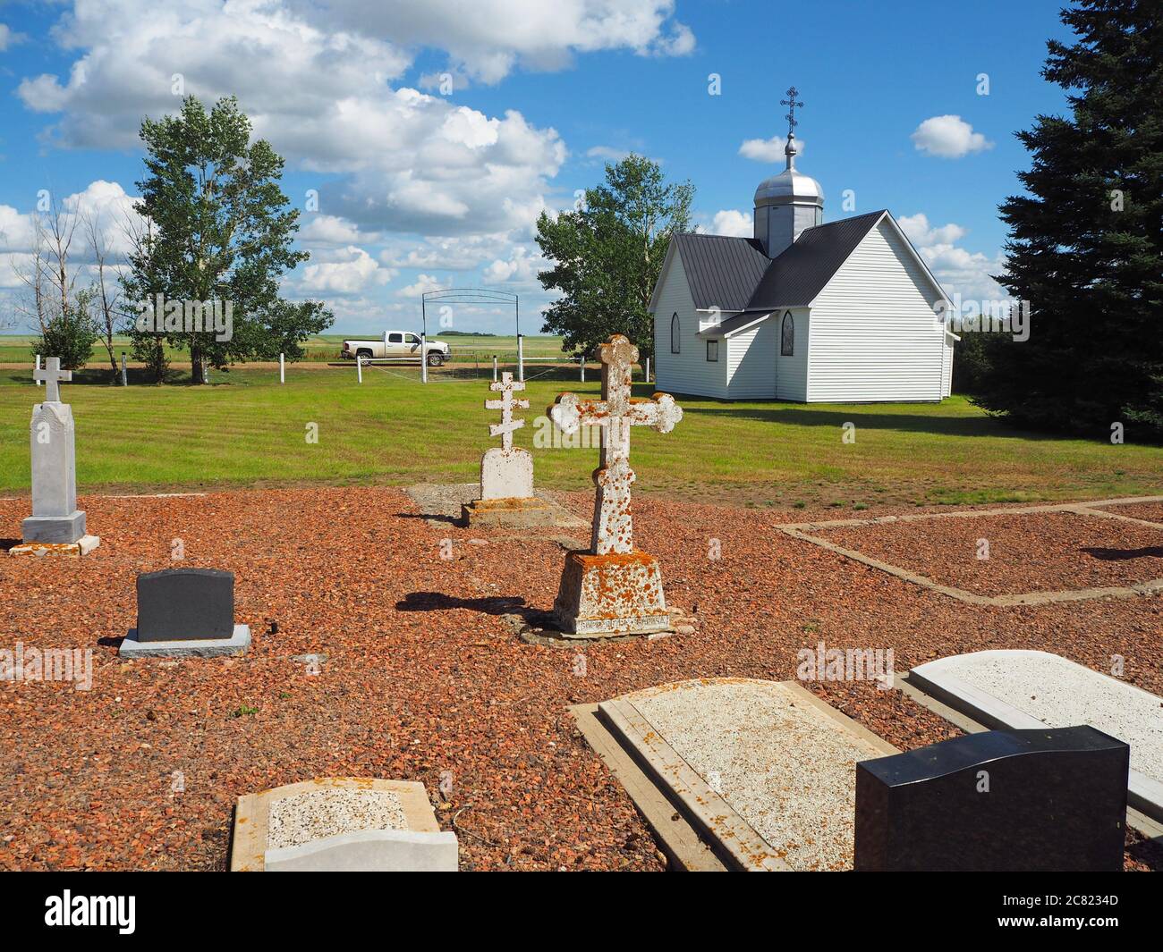 Saint Peters Lutheran cemetery, Hemaruka, Alberta, Canada Stock Photo ...
