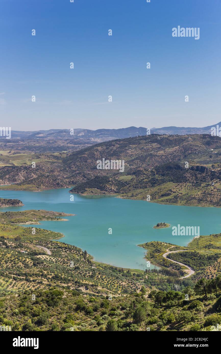 Embalse de Zahara-el Gastor lake in Grazalema national park, Spain ...