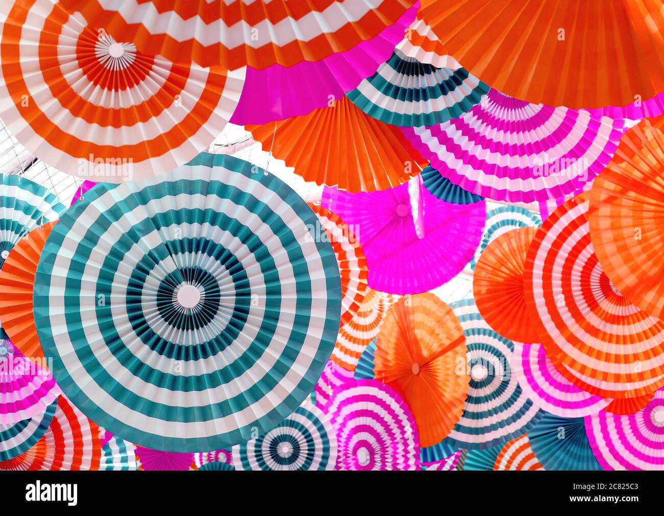 Multi-color pleated paper decorative art for background or wallpaper ...