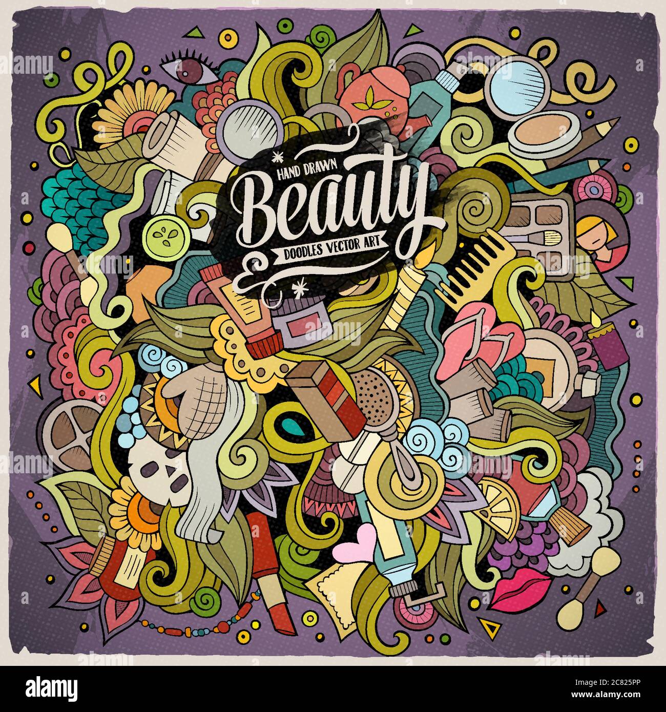 Cartoon cute doodles hand drawn Beauty illustration Stock Vector Image ...