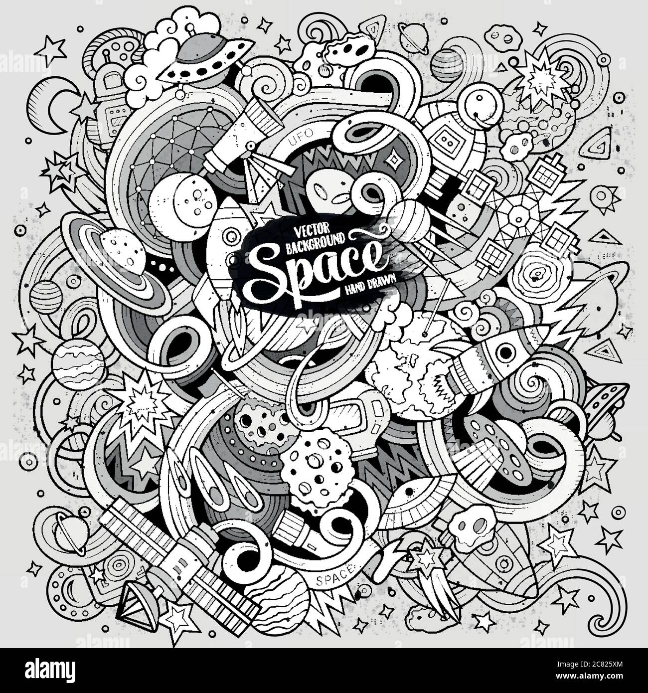 Astronomy doodles Black and White Stock Photos & Images - Alamy