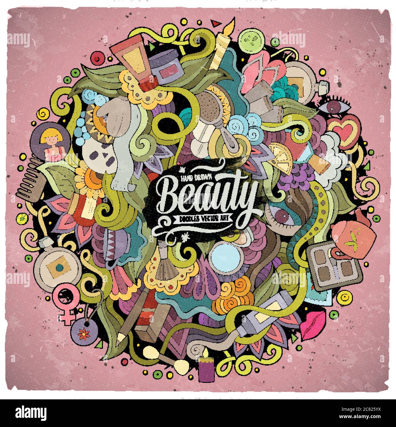 Cartoon cute doodles hand drawn Beauty illustration Stock Vector Image ...