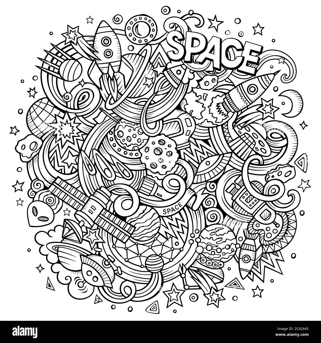 Astronomy doodles Black and White Stock Photos & Images - Alamy