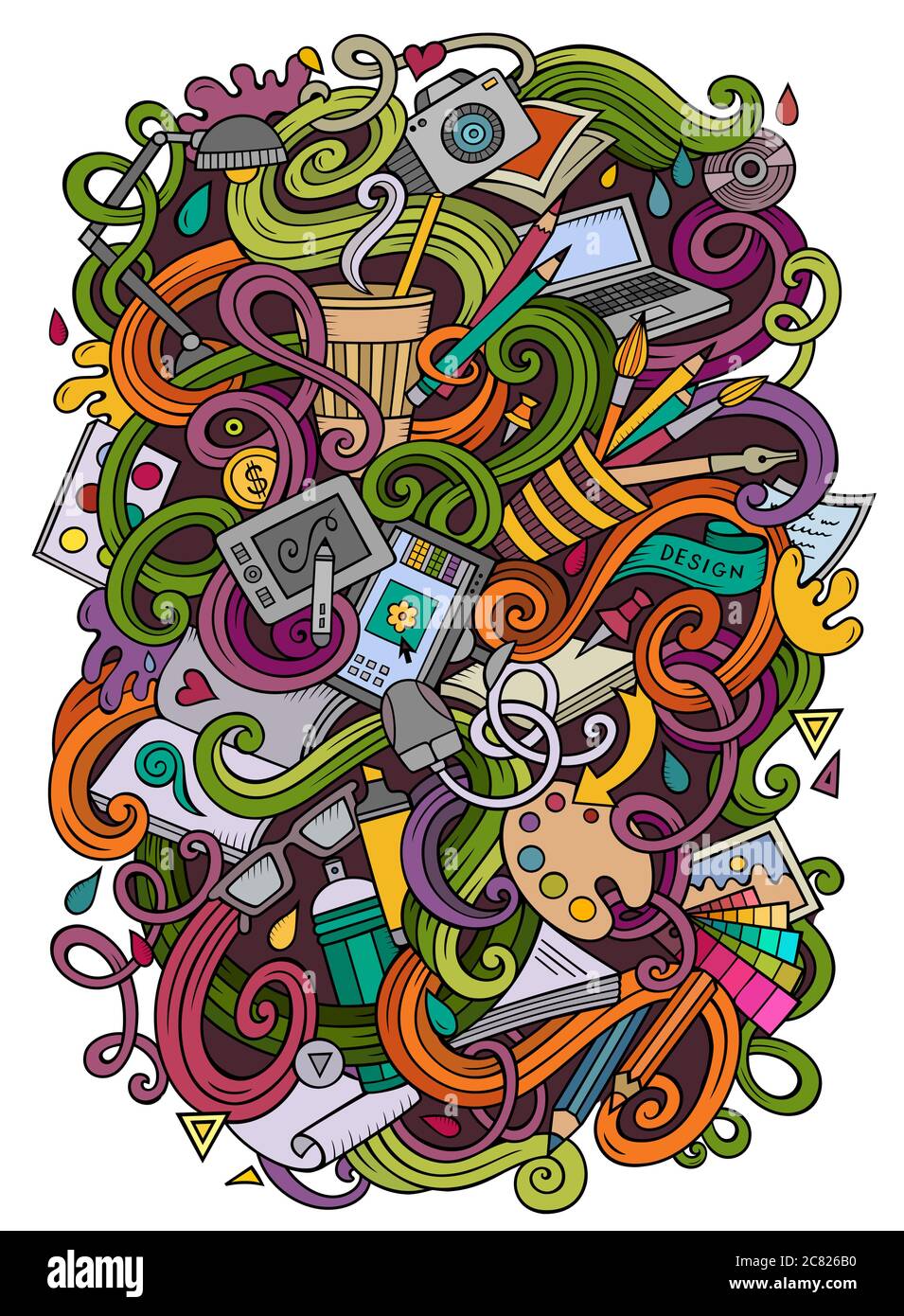 Cartoon cute doodles design illustration Stock Vector Image & Art - Alamy