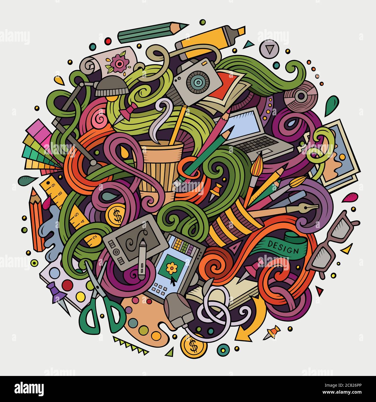 Cartoon cute doodles design illustration Stock Vector Image & Art - Alamy