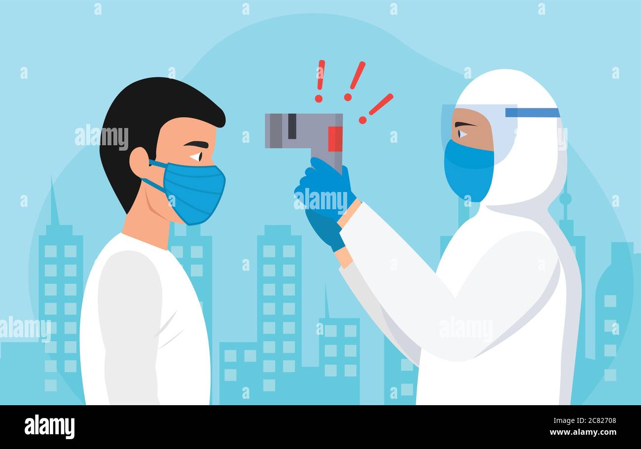 Doctor checking a thermometer Stock Vector Images - Alamy