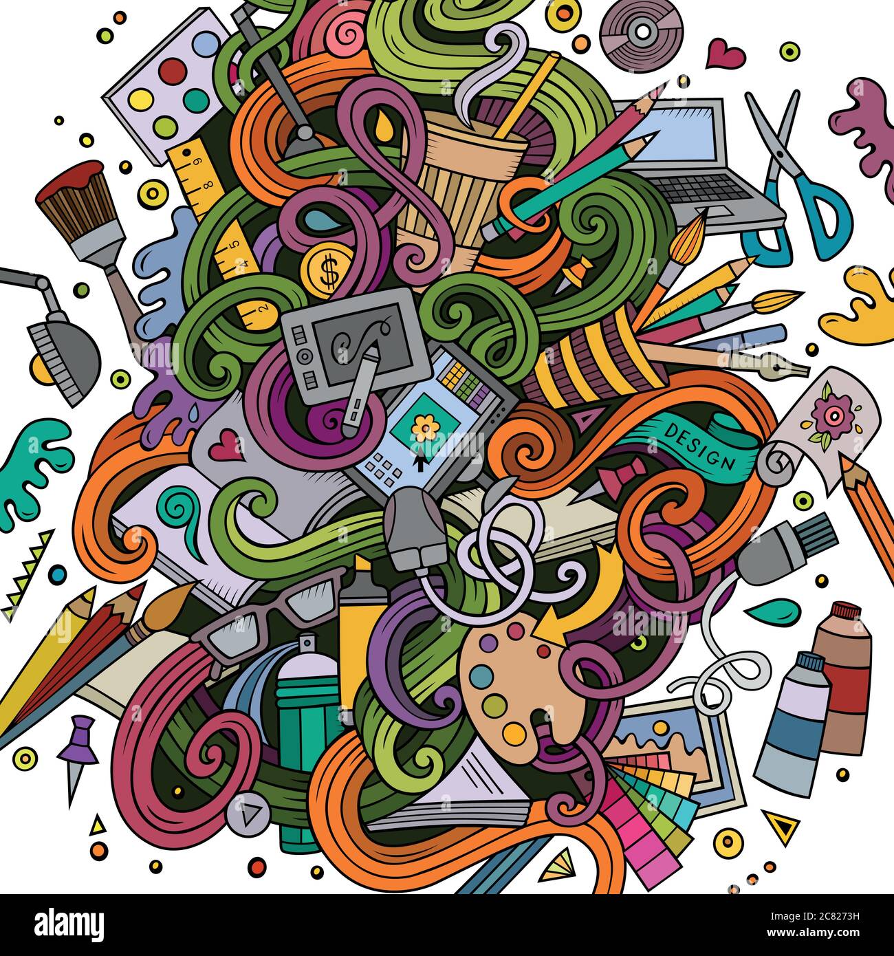 Cartoon cute doodles design illustration Stock Vector Image & Art - Alamy
