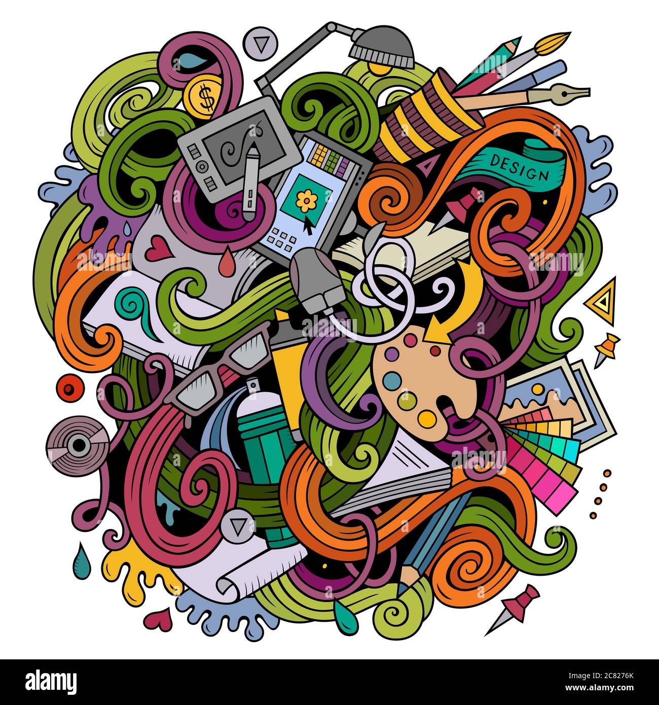 Cartoon cute doodles design illustration Stock Vector Image & Art - Alamy