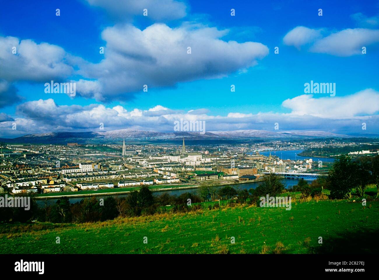 Aerial View Of Derry City In Ireland Stock Photo - Alamy