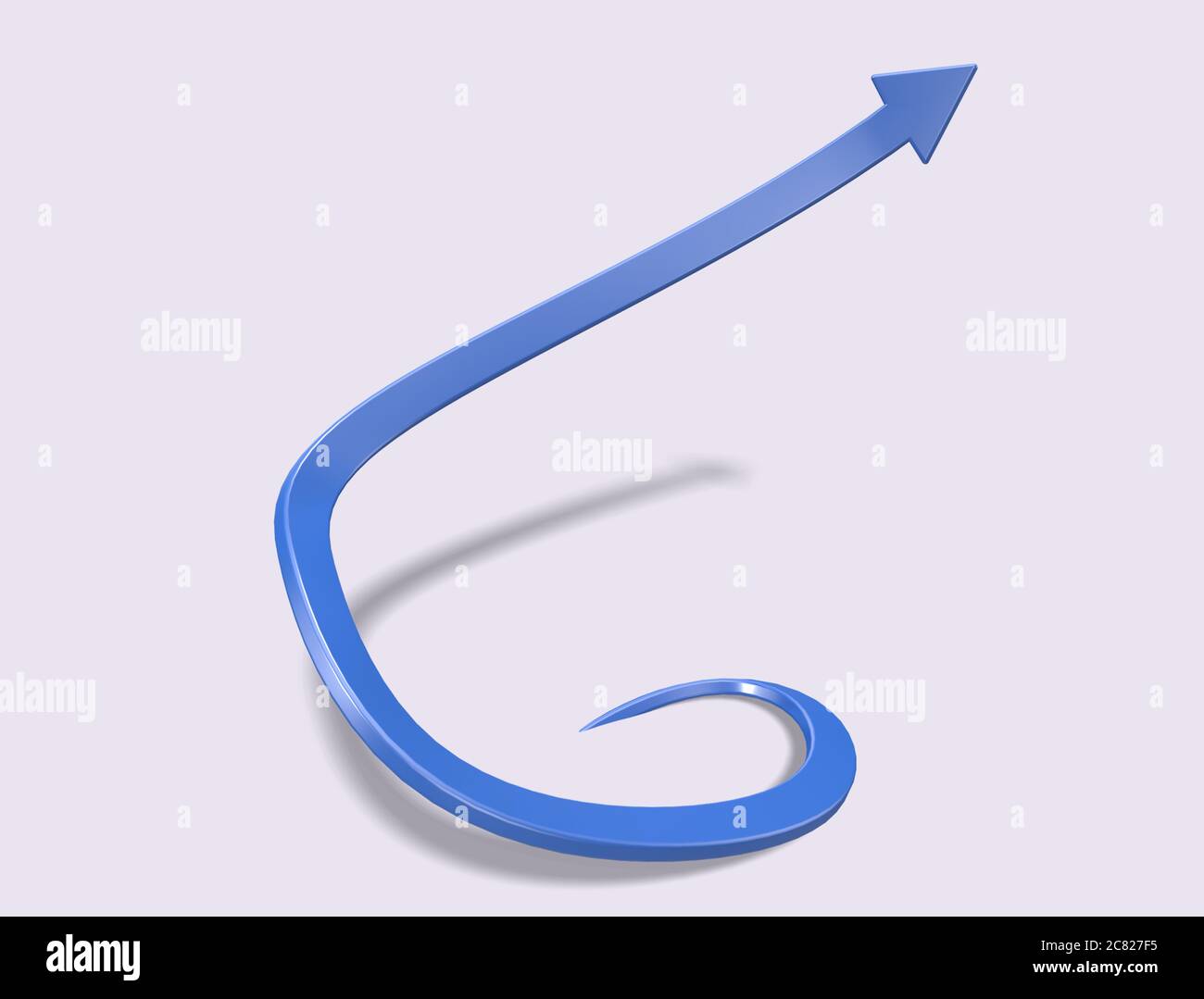 3d render Blue spiral arrow. illustration on white background Stock ...